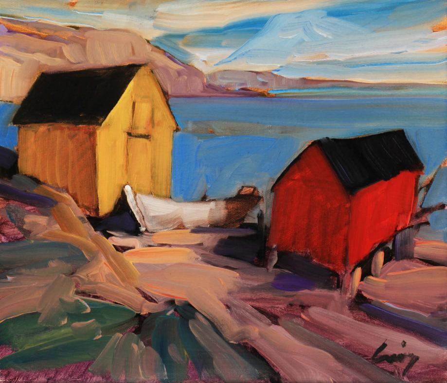 English Harbour with Yellow Shed | Loch Gallery